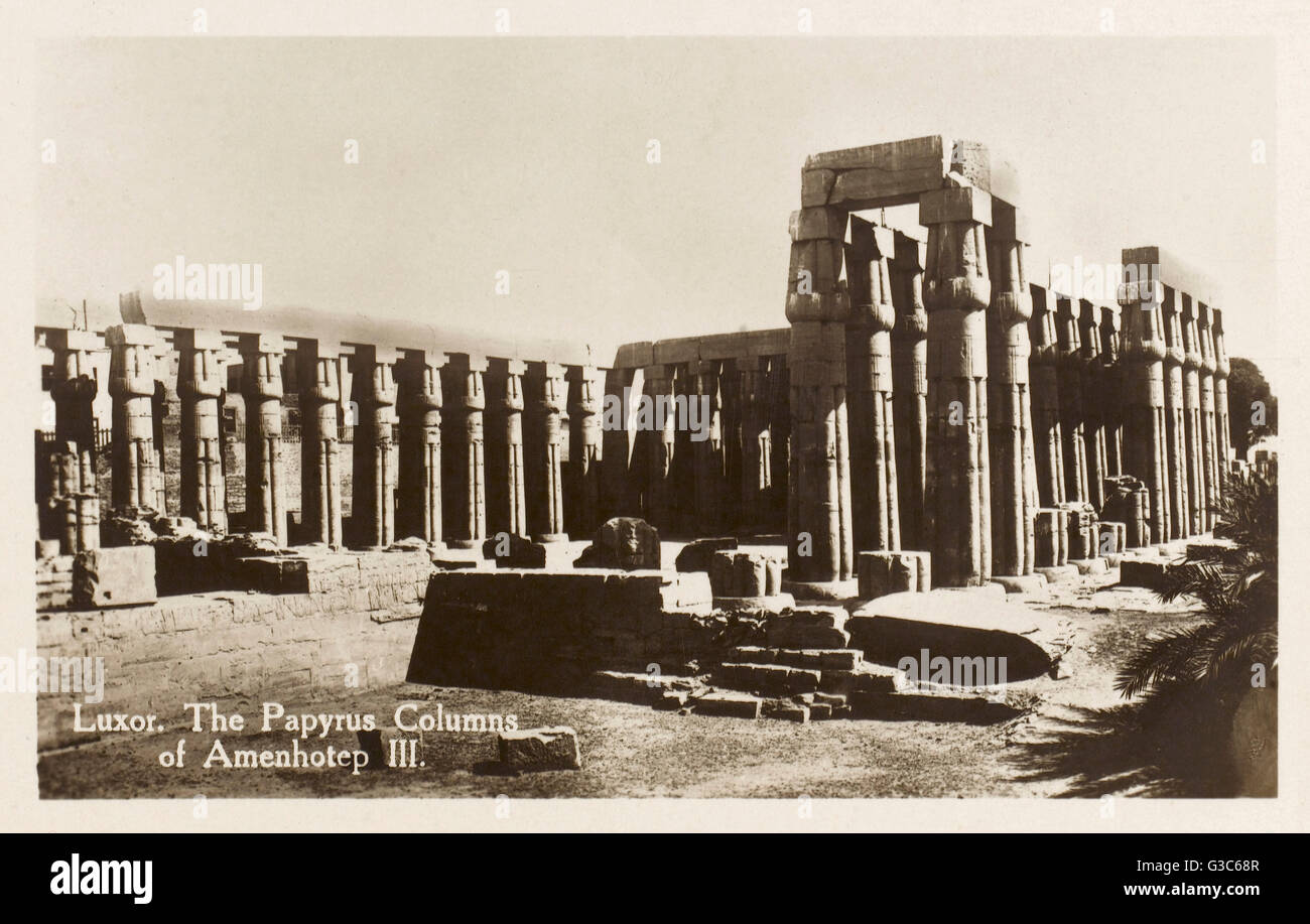 Luxor Temple Complex - Papyrus Columns of Amenhotep III Stock Photo - Alamy