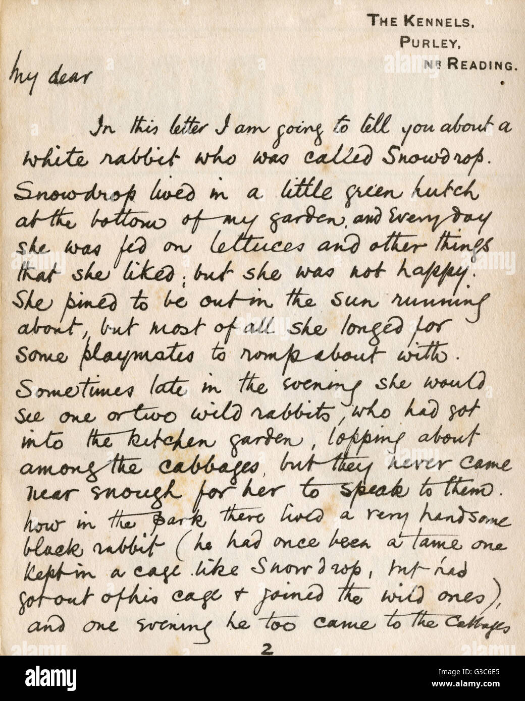First page of a book by Cecil Aldin, White Rabbit Stock Photo - Alamy