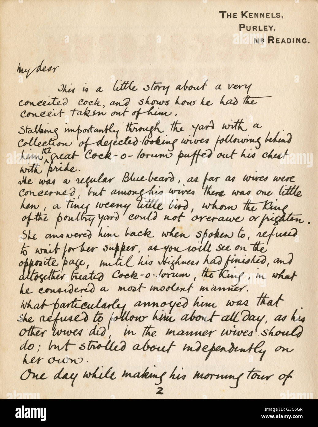 First page of a book by Cecil Aldin, Cock-O-Lorum Stock Photo - Alamy