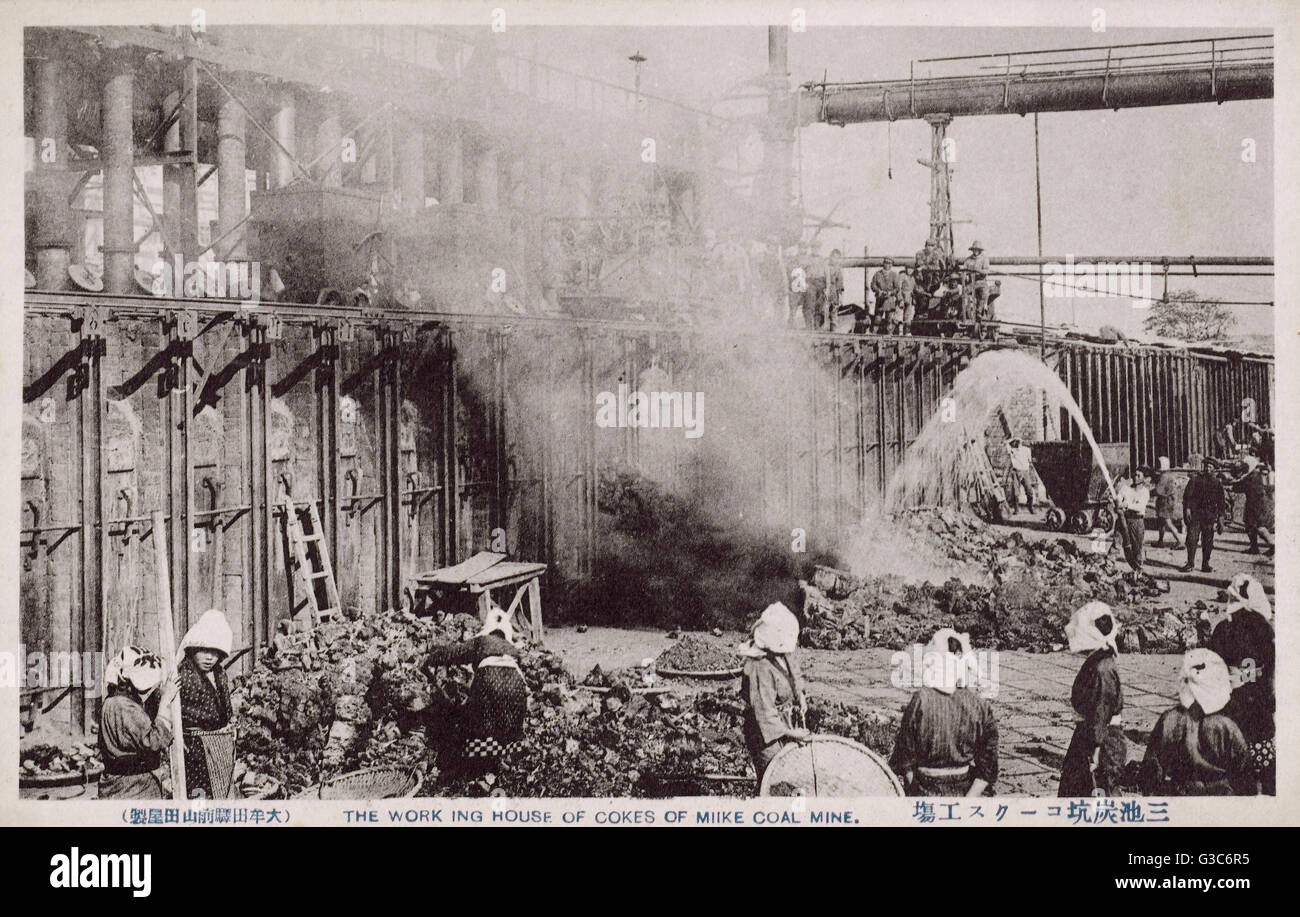 Japan - The Mitsui Miike Coal Mine at Omuta, Fukuoka and Arao Stock ...