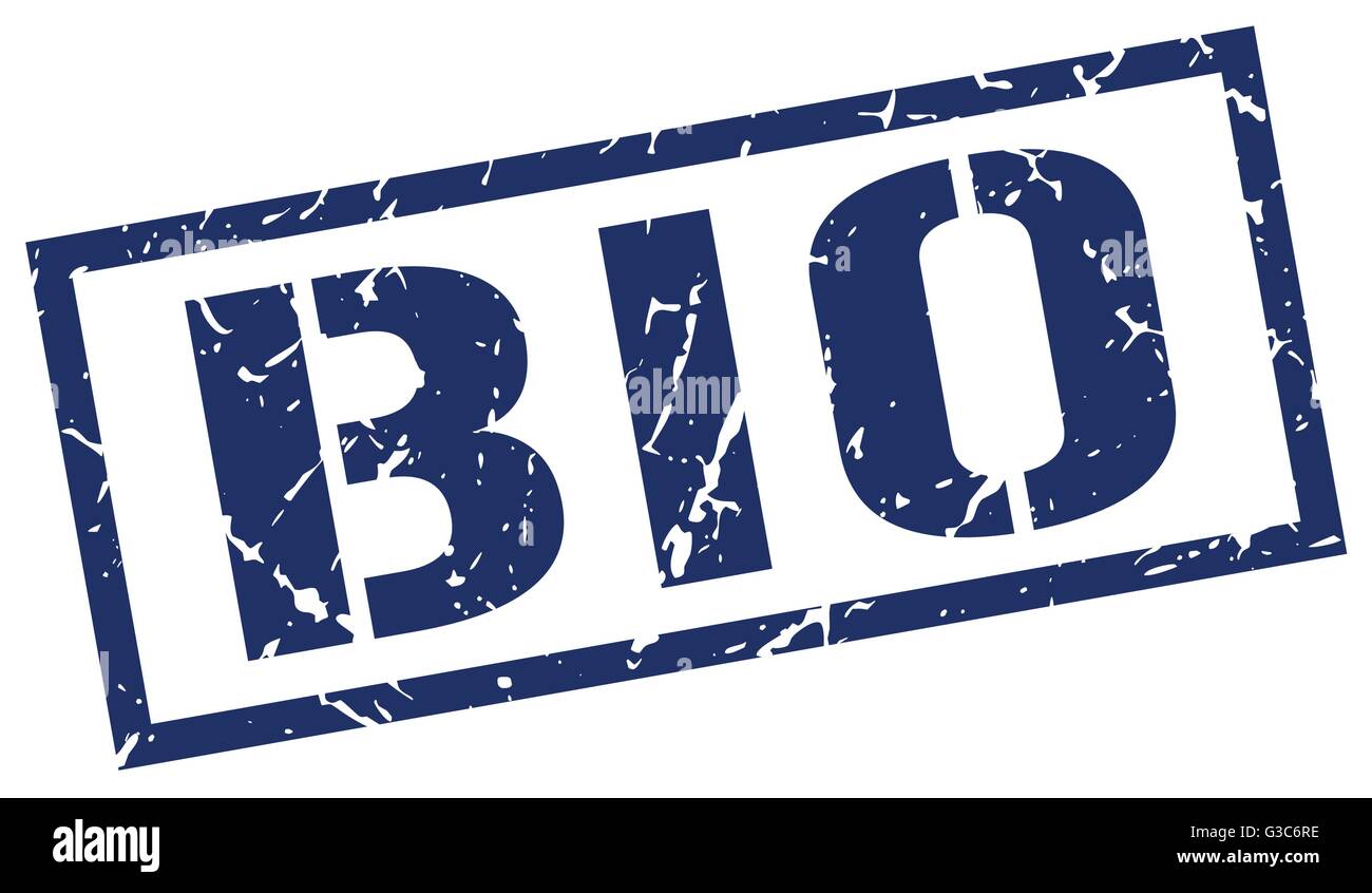 bio blue grunge square vintage rubber stamp Stock Vector Image & Art - Alamy