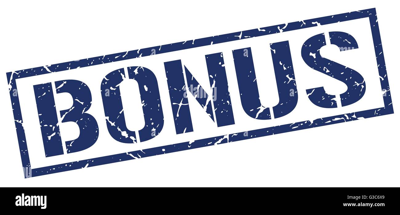 bonus blue grunge square vintage rubber stamp Stock Vector Image & Art ...