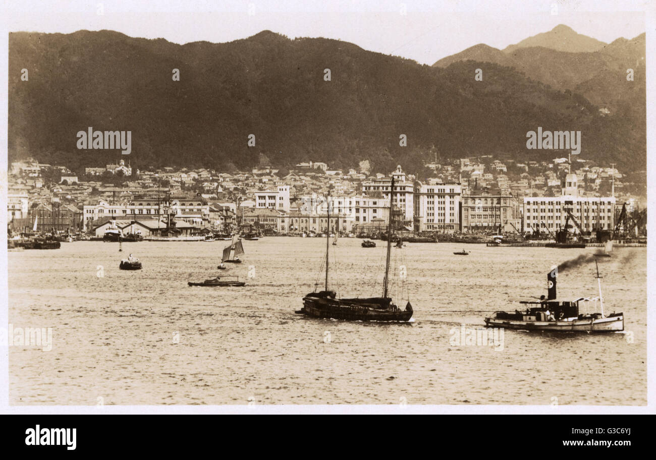 Kobe, Japan - View from the sea Stock Photo - Alamy