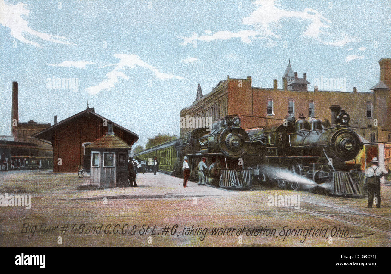 Two trains at Springfield, Ohio, USA Stock Photo - Alamy