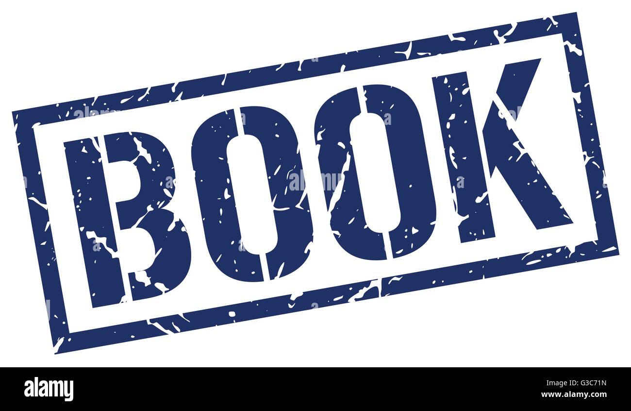 book blue grunge square vintage rubber stamp Stock Vector Image & Art - Alamy