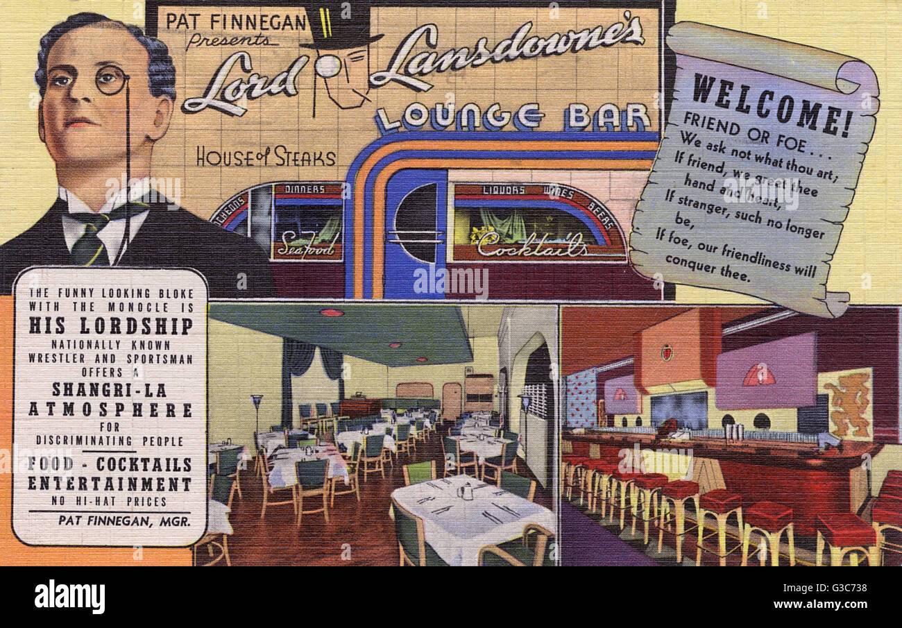 Lord Lansdowne's Lounge Bar, under the management of Pat Finnegan, in ...