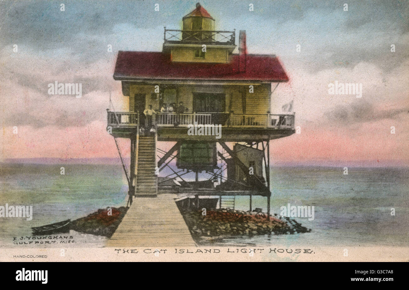 Cat Island Lighthouse, Mississippi coast, USA Stock Photo - Alamy