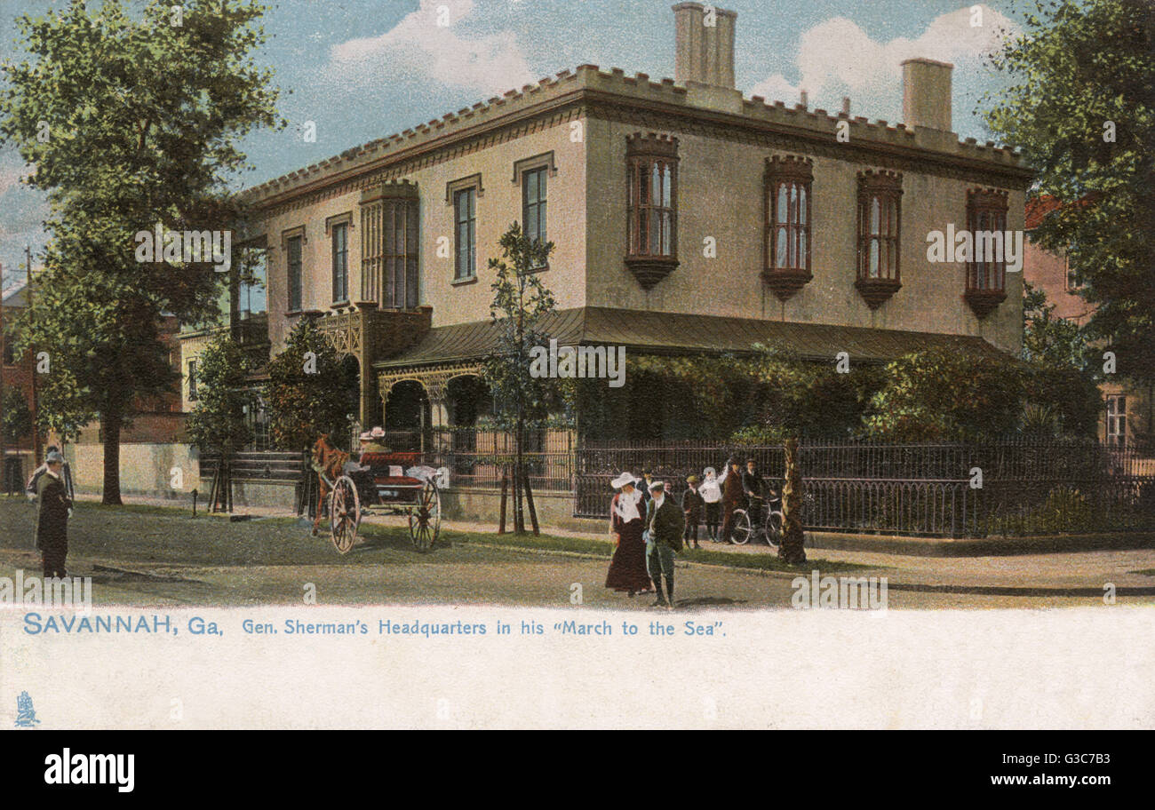 General Sherman's headquarters, Savannah, Georgia, USA Stock Photo - Alamy