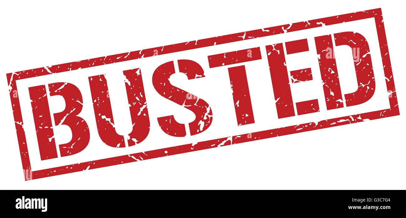 busted red grunge square vintage rubber stamp Stock Vector Image & Art ...