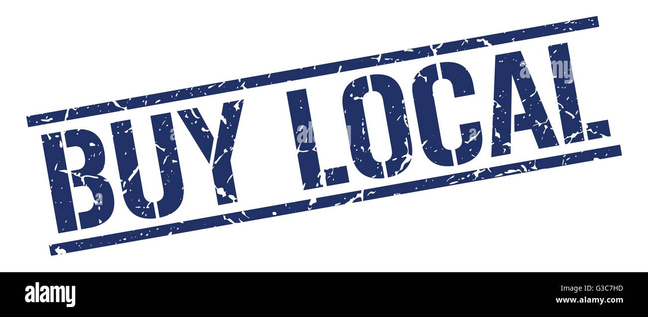 buy local blue grunge square vintage rubber stamp Stock Vector Image & Art - Alamy