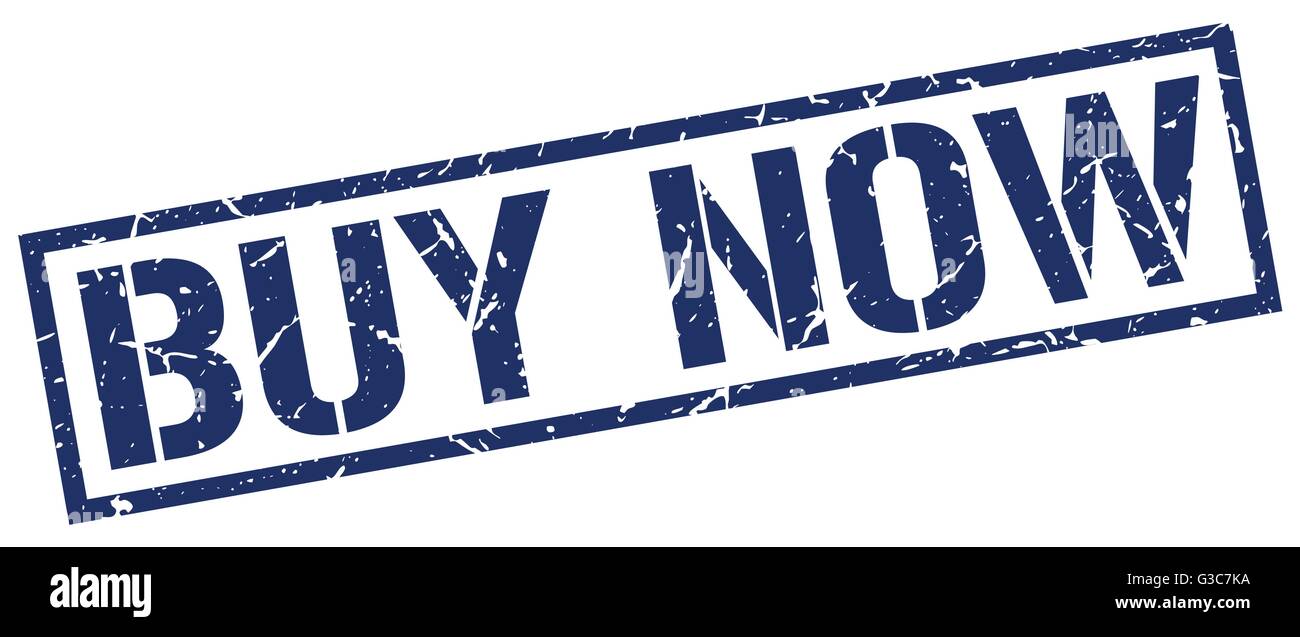 buy now blue grunge square vintage rubber stamp Stock Vector Image ...