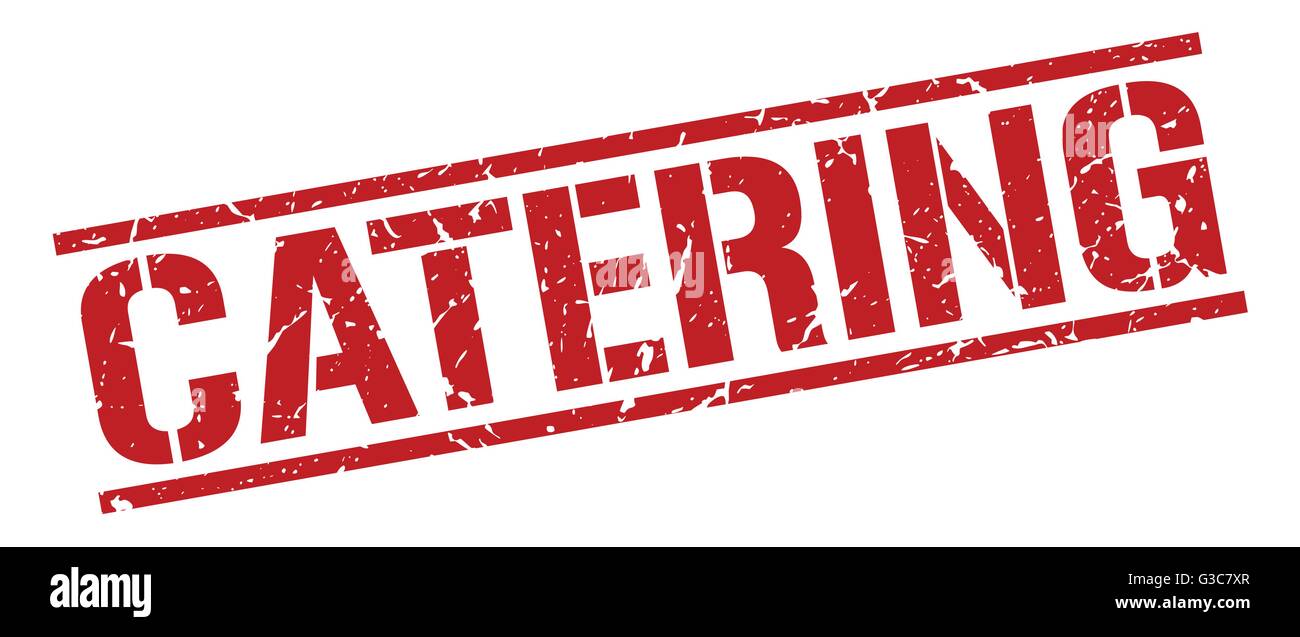 catering red grunge square vintage rubber stamp Stock Vector Image ...