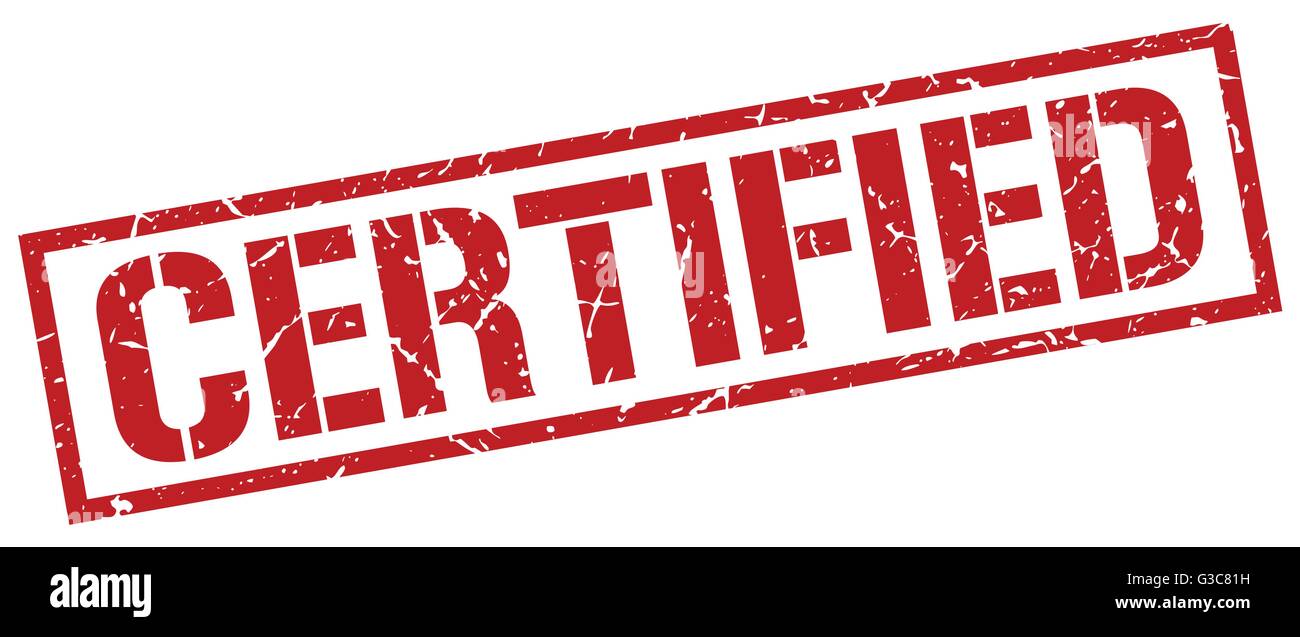 certified red grunge square vintage rubber stamp Stock Vector Image & Art - Alamy