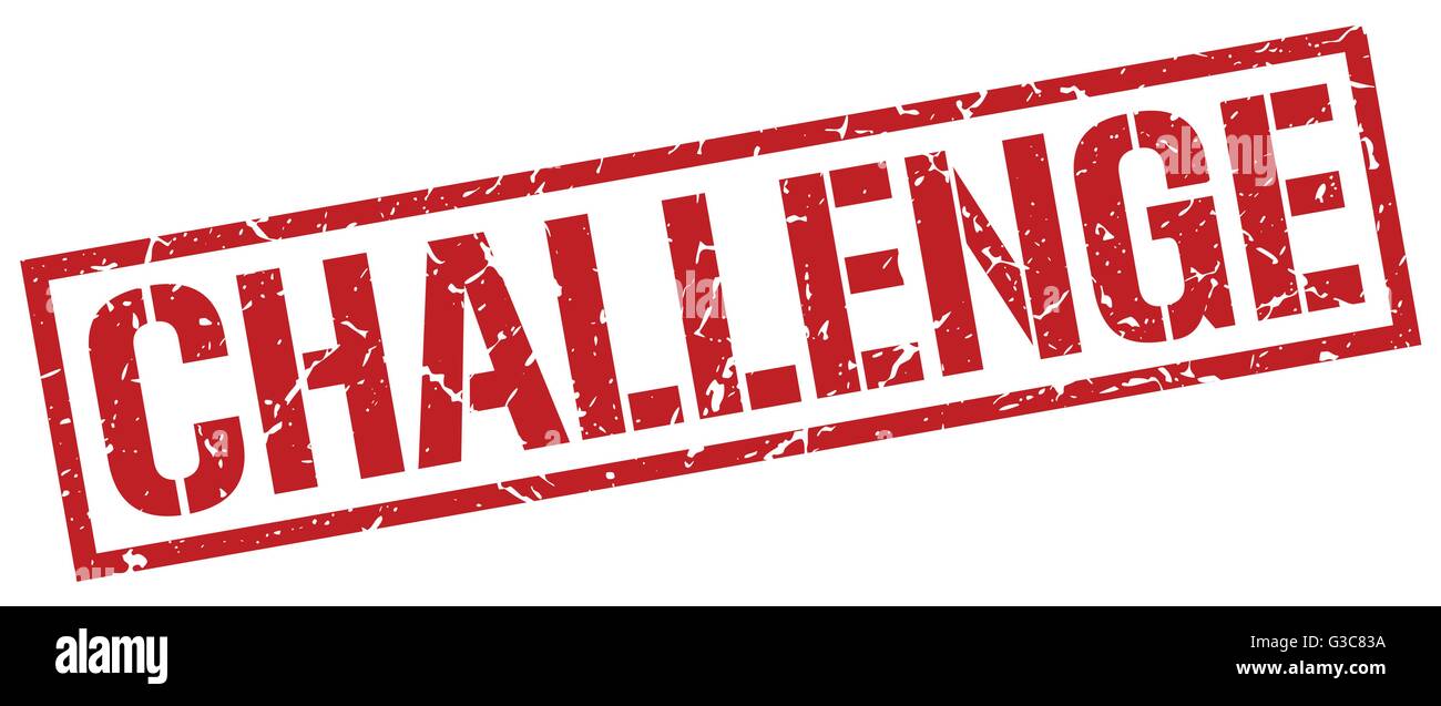 challenge red grunge square vintage rubber stamp Stock Vector Image ...