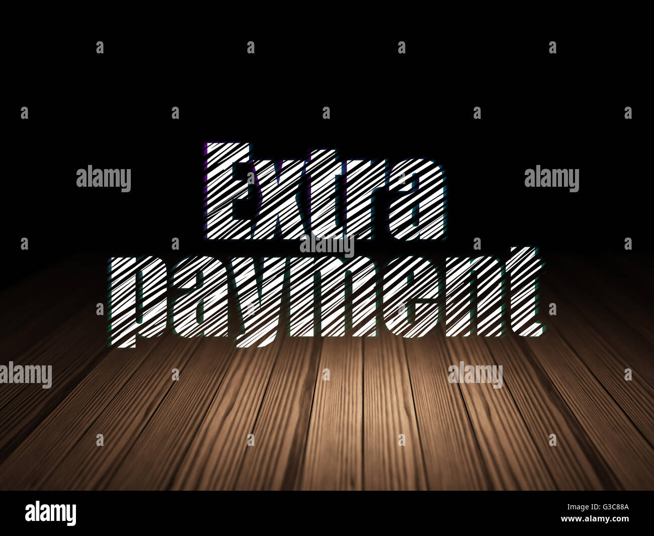 Banking concept: Extra Payment in grunge dark room Stock Photo - Alamy