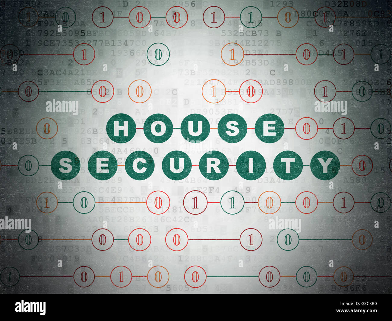 Privacy concept: House Security on Digital Data Paper background Stock ...