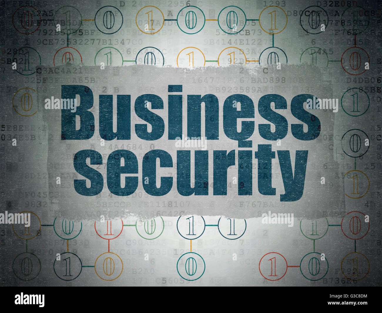 Protection concept: Business Security on Digital Data Paper background ...