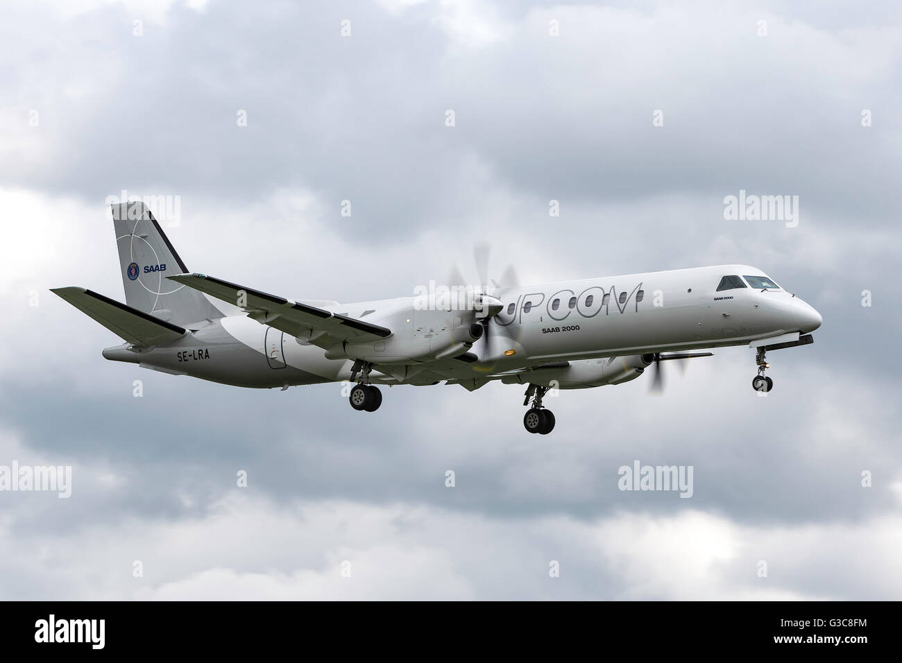 Saab 2000 SE-LRA twin-engined high-speed turboprop airliner built by ...