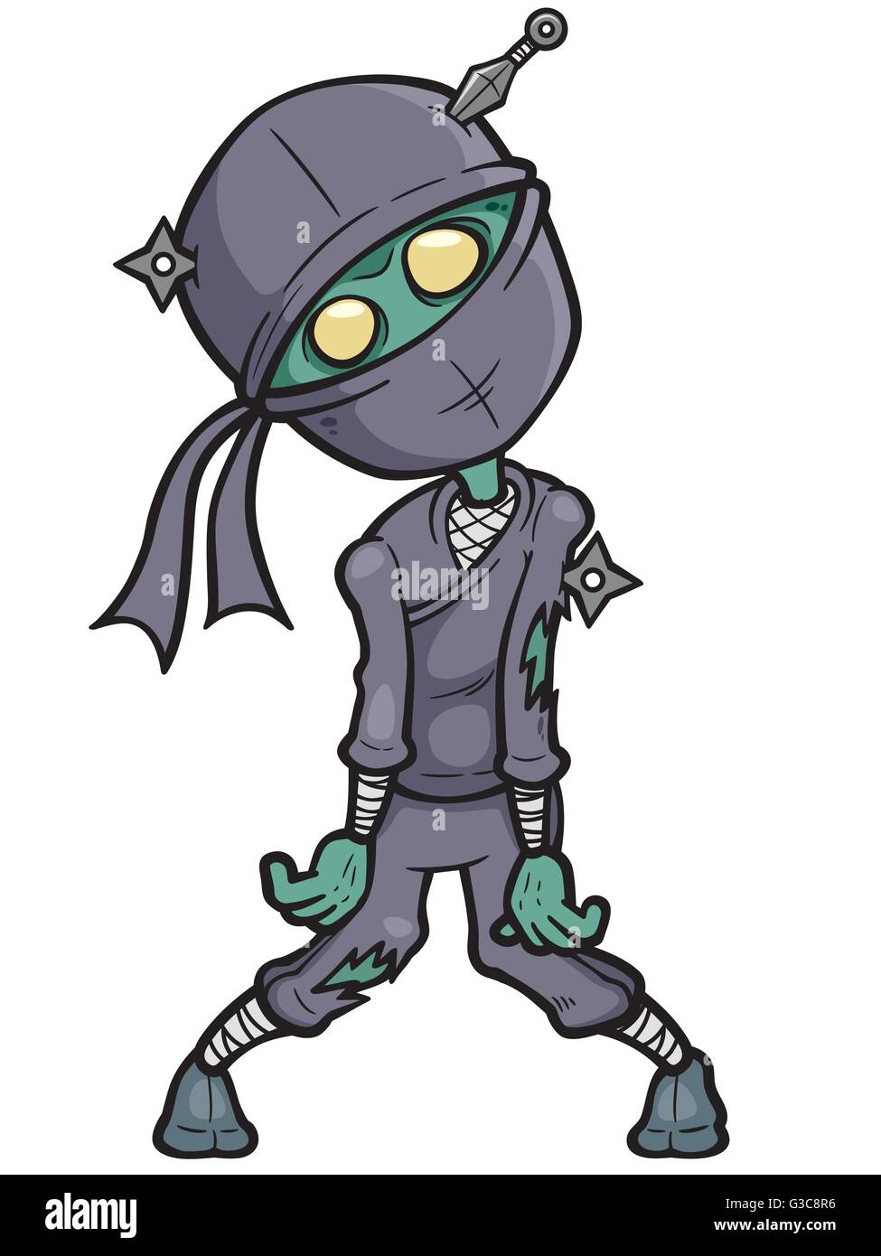 Vector illustration of Cartoon Ninja zombie Stock Vector Image & Art ...