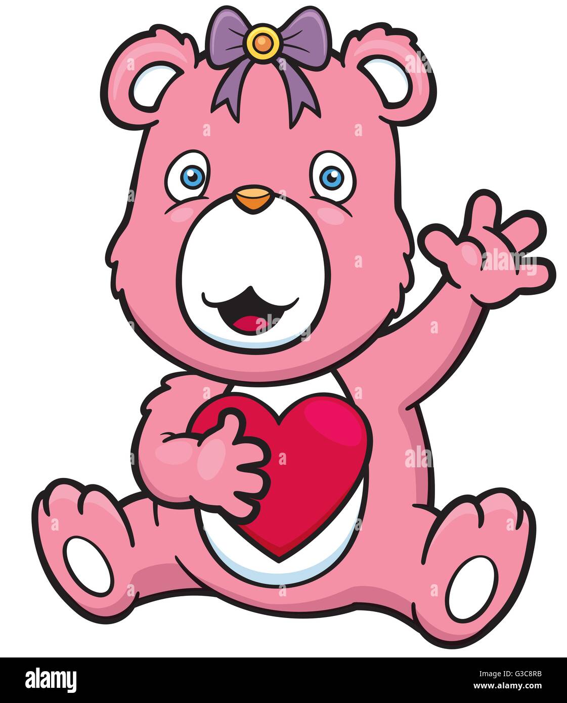 Vector illustration of Cartoon pink bear Stock Vector Image & Art - Alamy