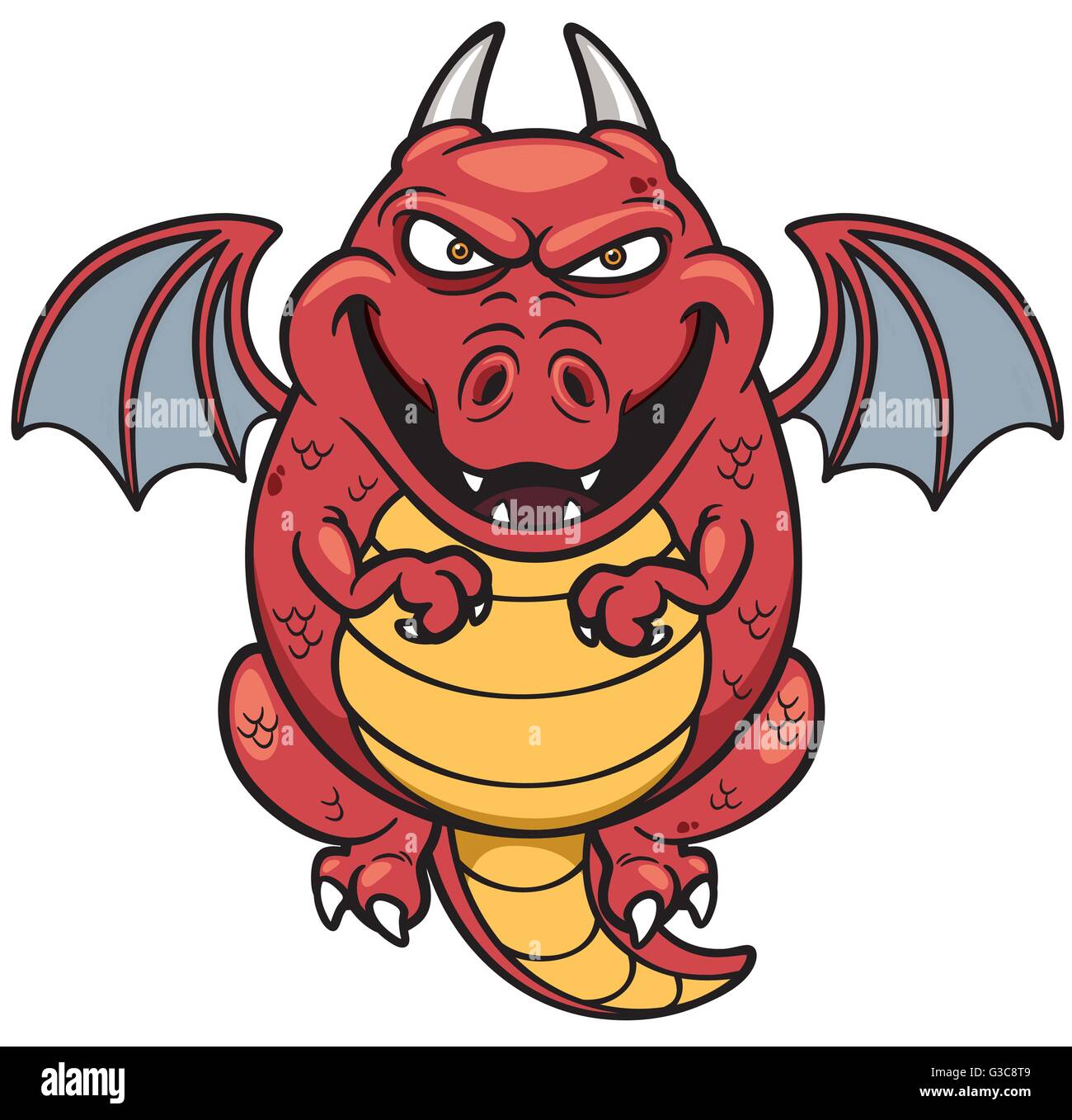 Vector illustration of Cartoon Red dragon Stock Vector Image & Art - Alamy
