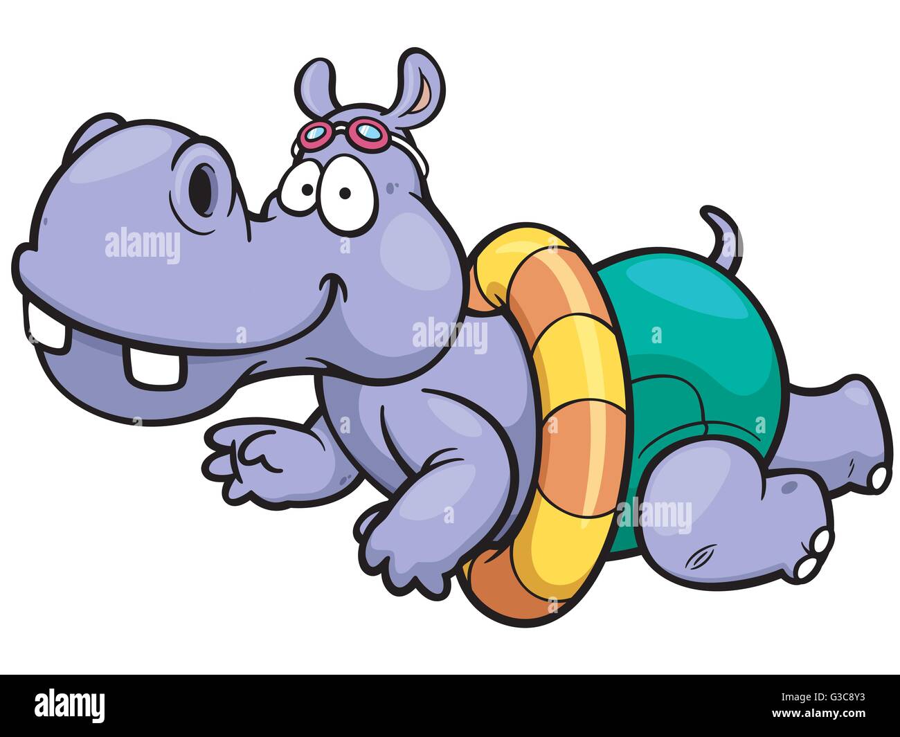 Vector illustration of hippo swimming Stock Vector Image & Art - Alamy