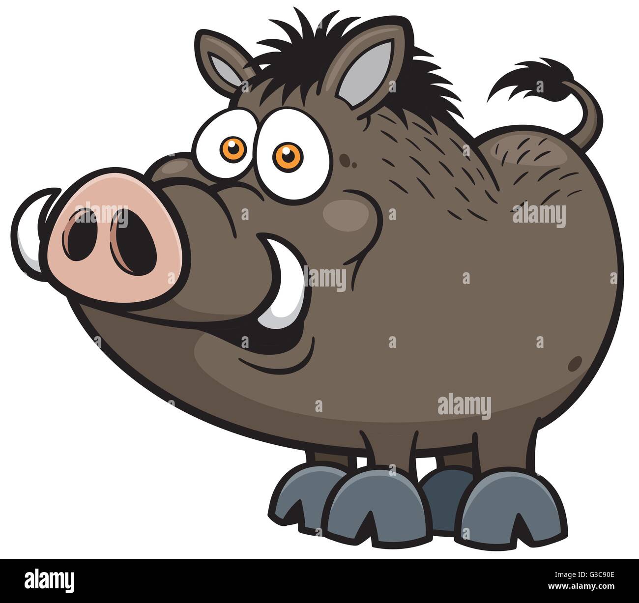 Vector illustration of Wild boar cartoon Stock Vector Image & Art - Alamy