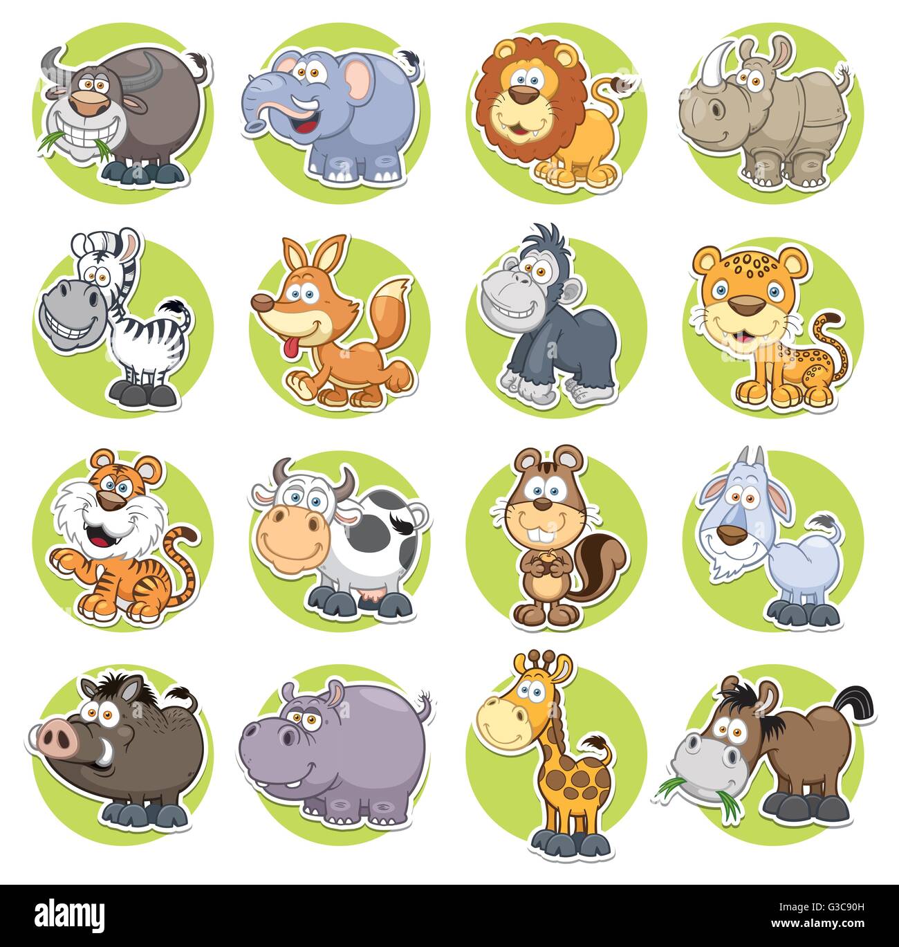 Jungle cartoon animals hi-res stock photography and images - Alamy