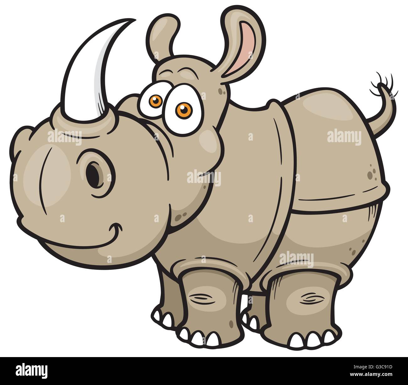 Vector illustration of Cartoon Rhinos Stock Vector Image & Art - Alamy