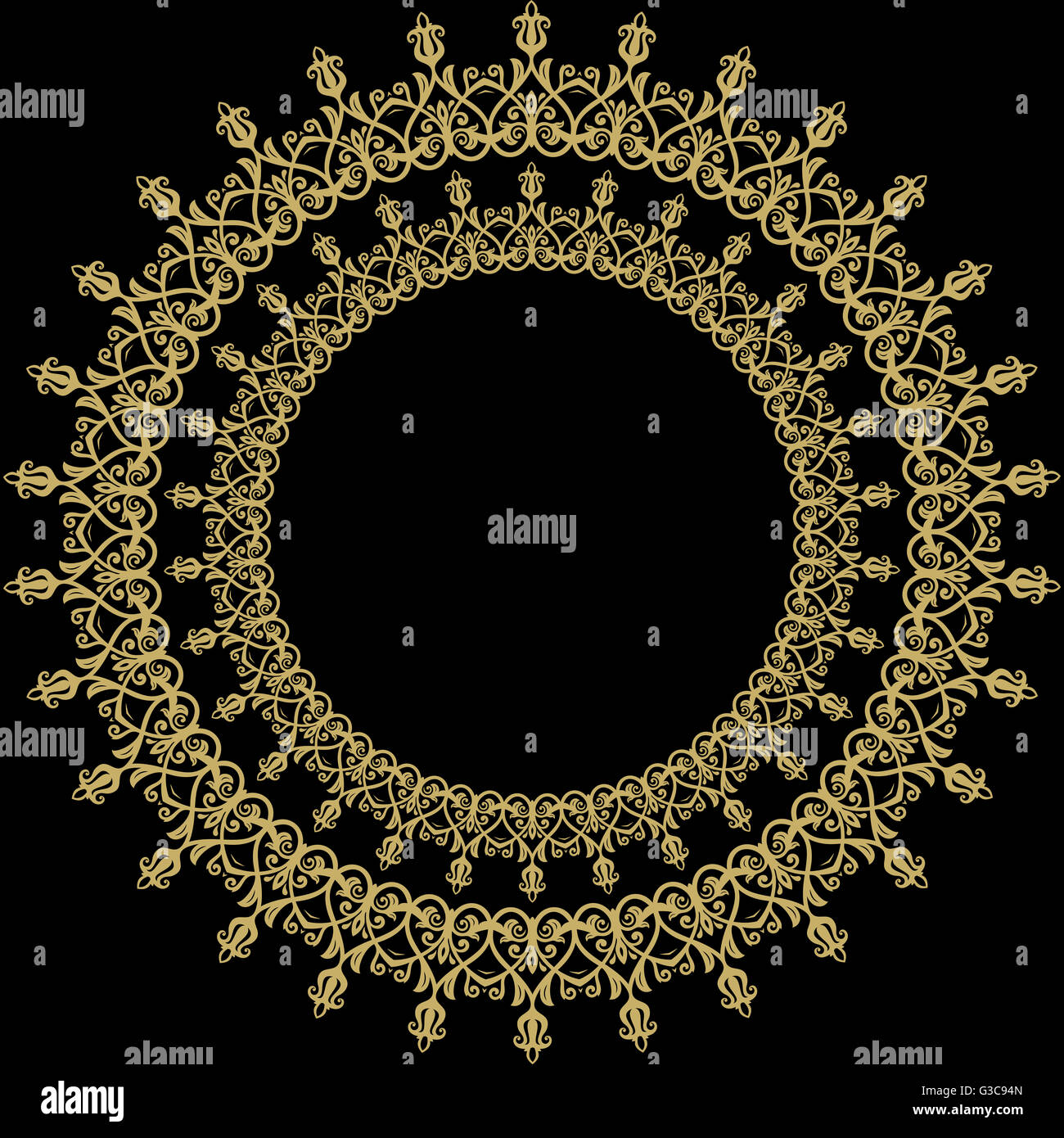 Floral Modern Round Frame Stock Photo - Alamy