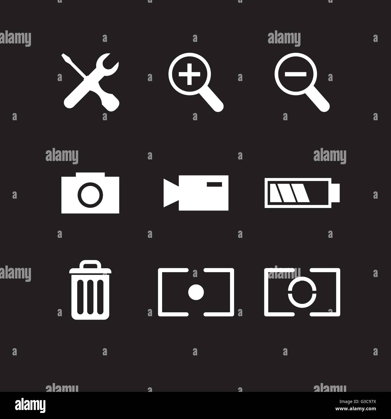 Set of photography icons in black background Stock Vector Image & Art ...