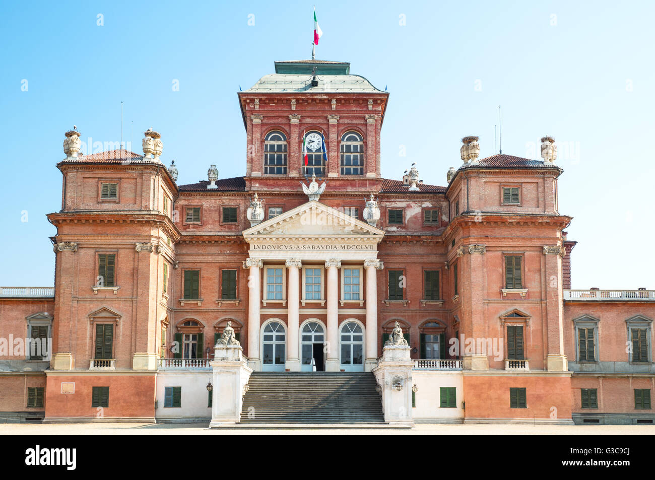Racconigi, Italy - June 28, 2015: The Royal Castle main entrance seen ...