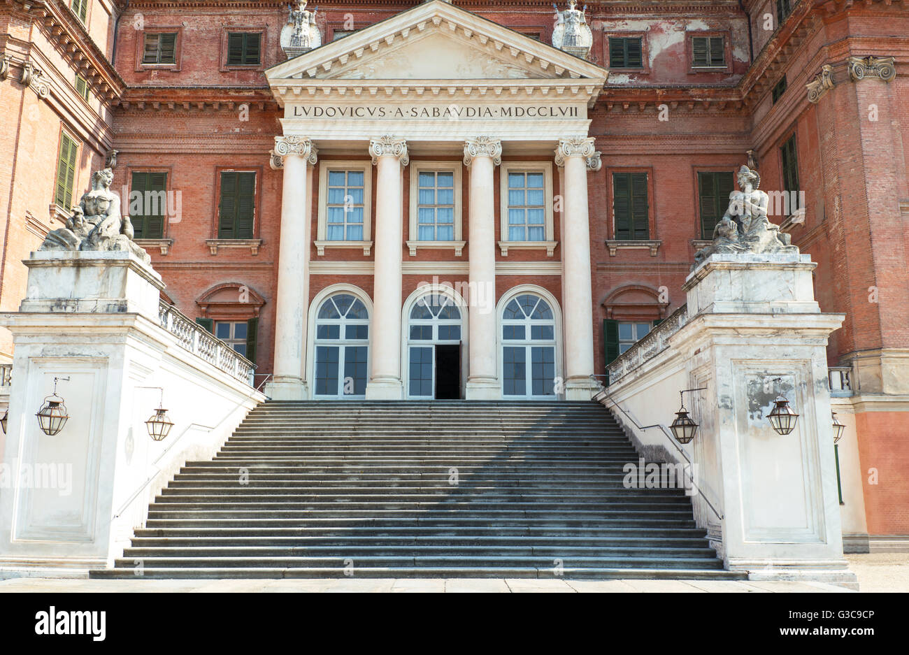 Racconigi, Italy - June 28, 2015: The Royal Castle main entrance seen ...