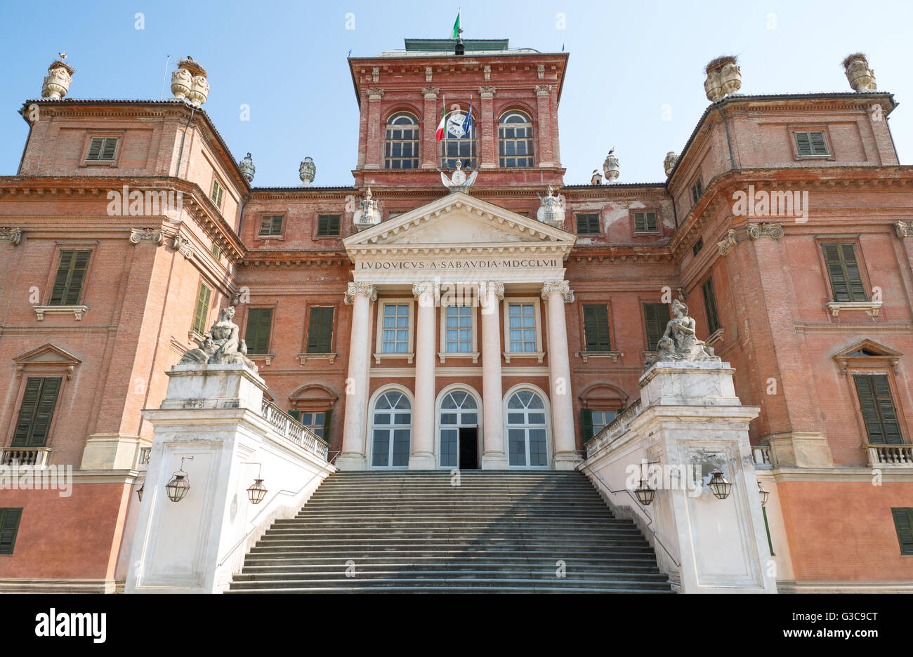 Racconigi, Italy - June 28, 2015: The Royal Castle main entrance seen ...