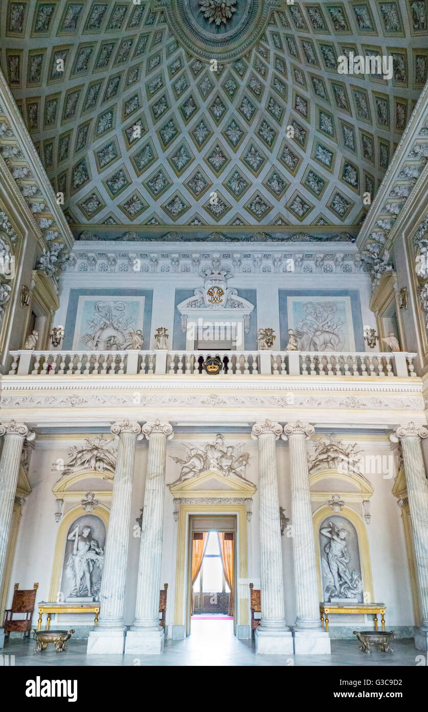 Racconigi, Italy - June 28, 2015: Royal castle inside, the Hercules ...