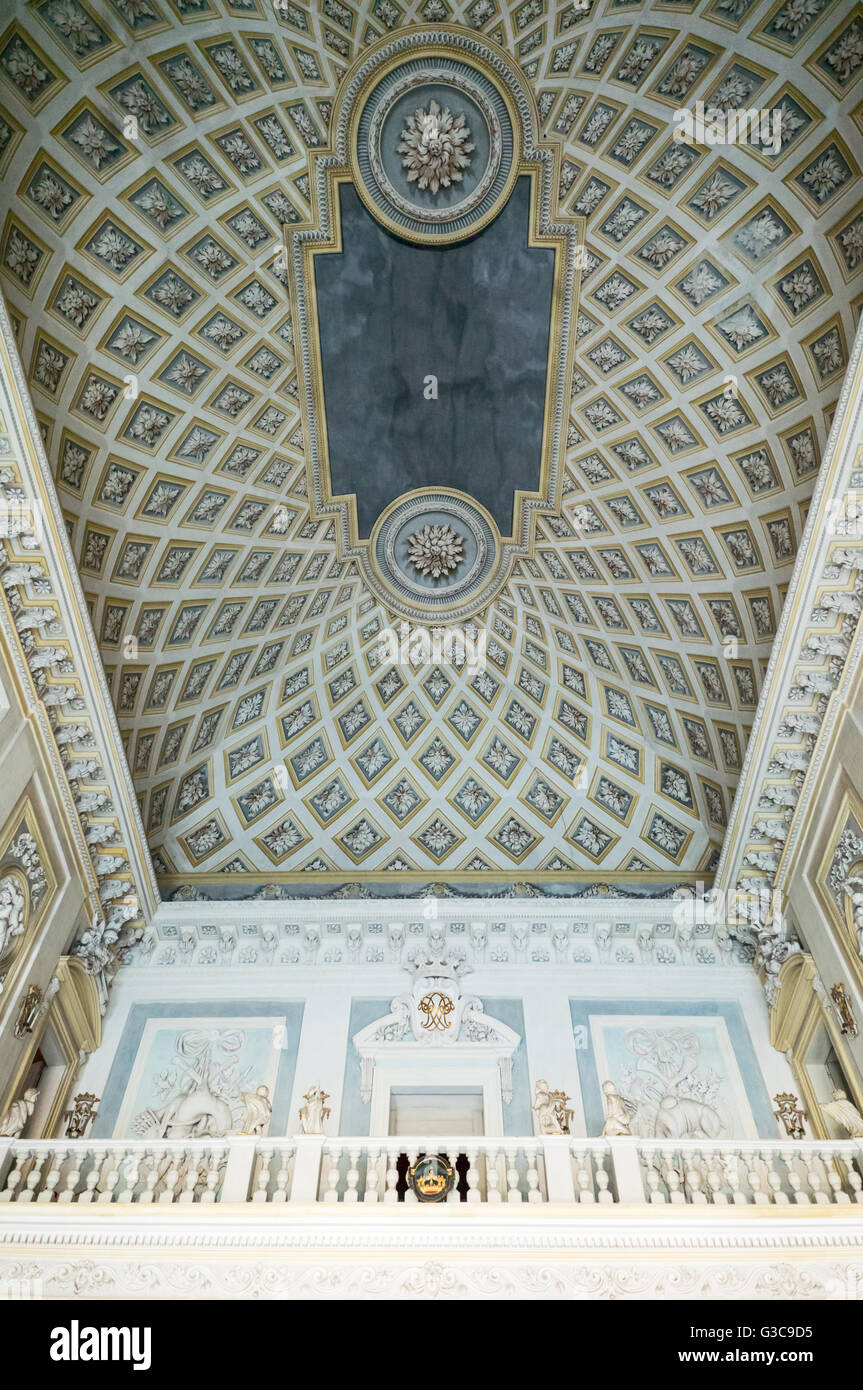 Racconigi, Italy - June 28, 2015: Royal castle inside, the Hercules ...