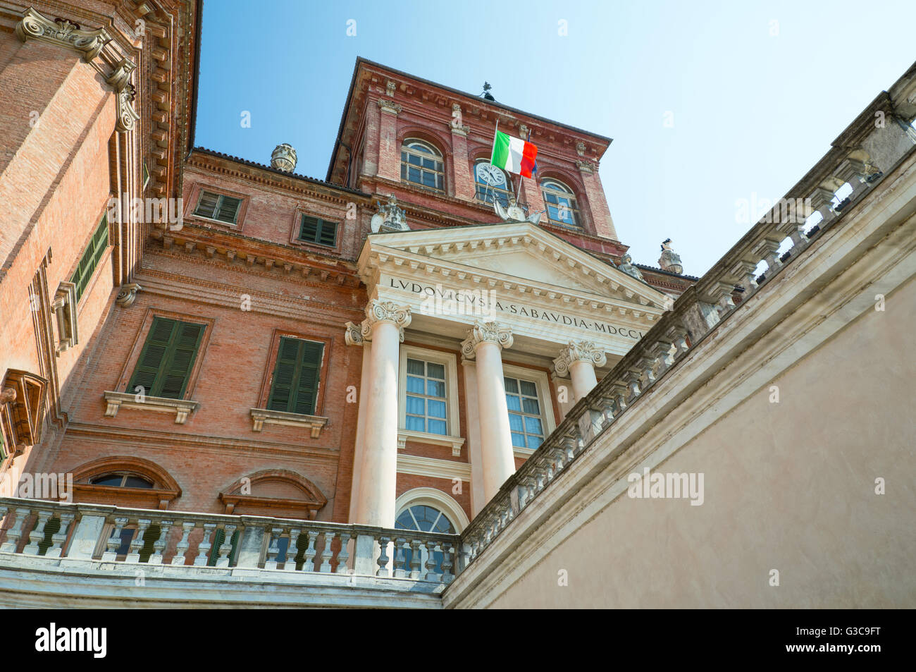 Racconigi, Italy - June 28, 2015: The Royal Castle main entrance seen ...