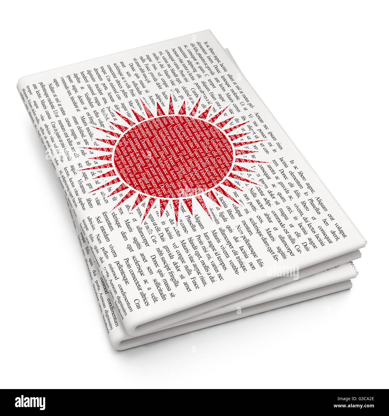 Travel concept: Sun on Newspaper background Stock Photo - Alamy