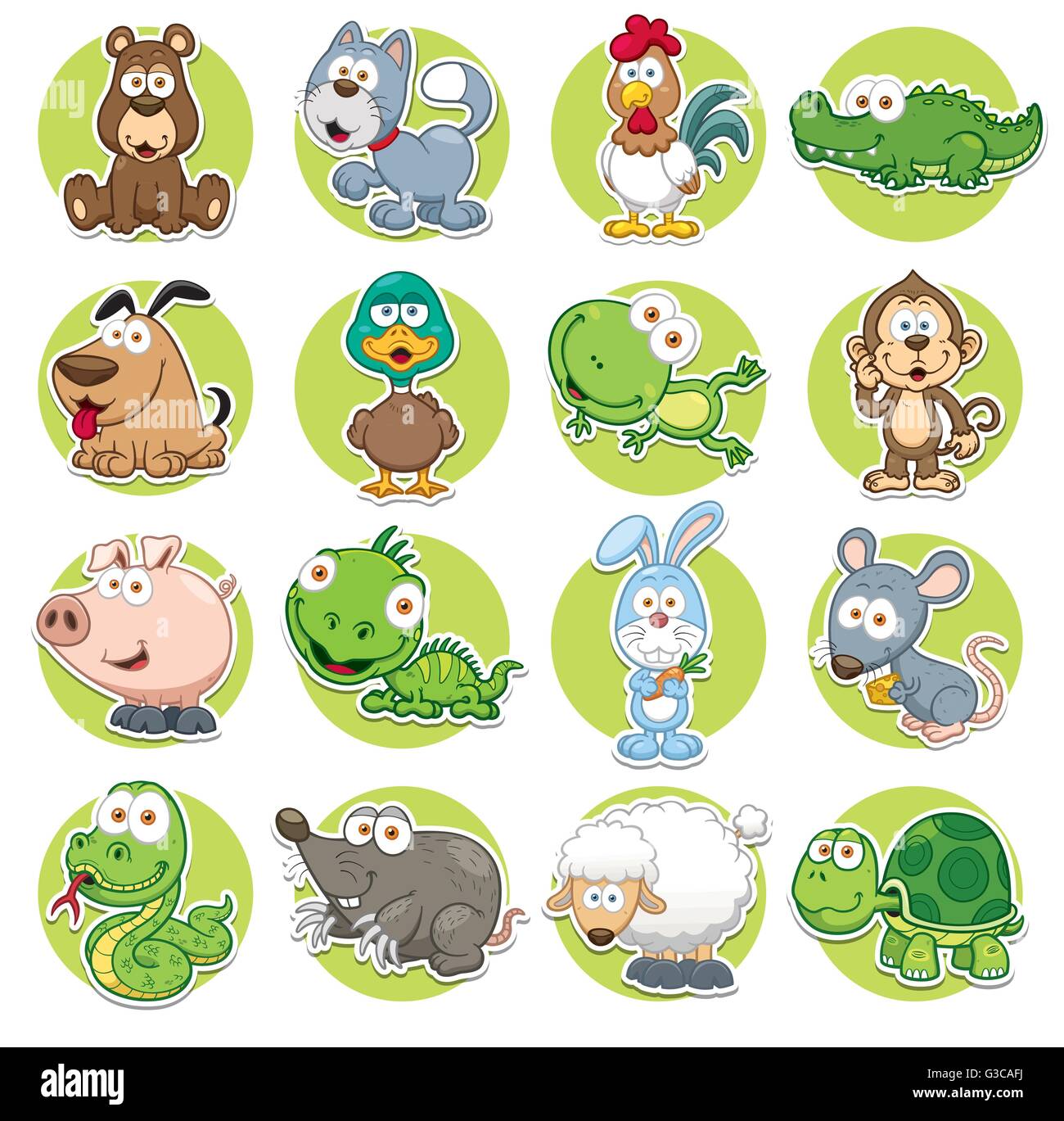 Vector illustration of Animals set Cartoon Stock Vector Image & Art - Alamy