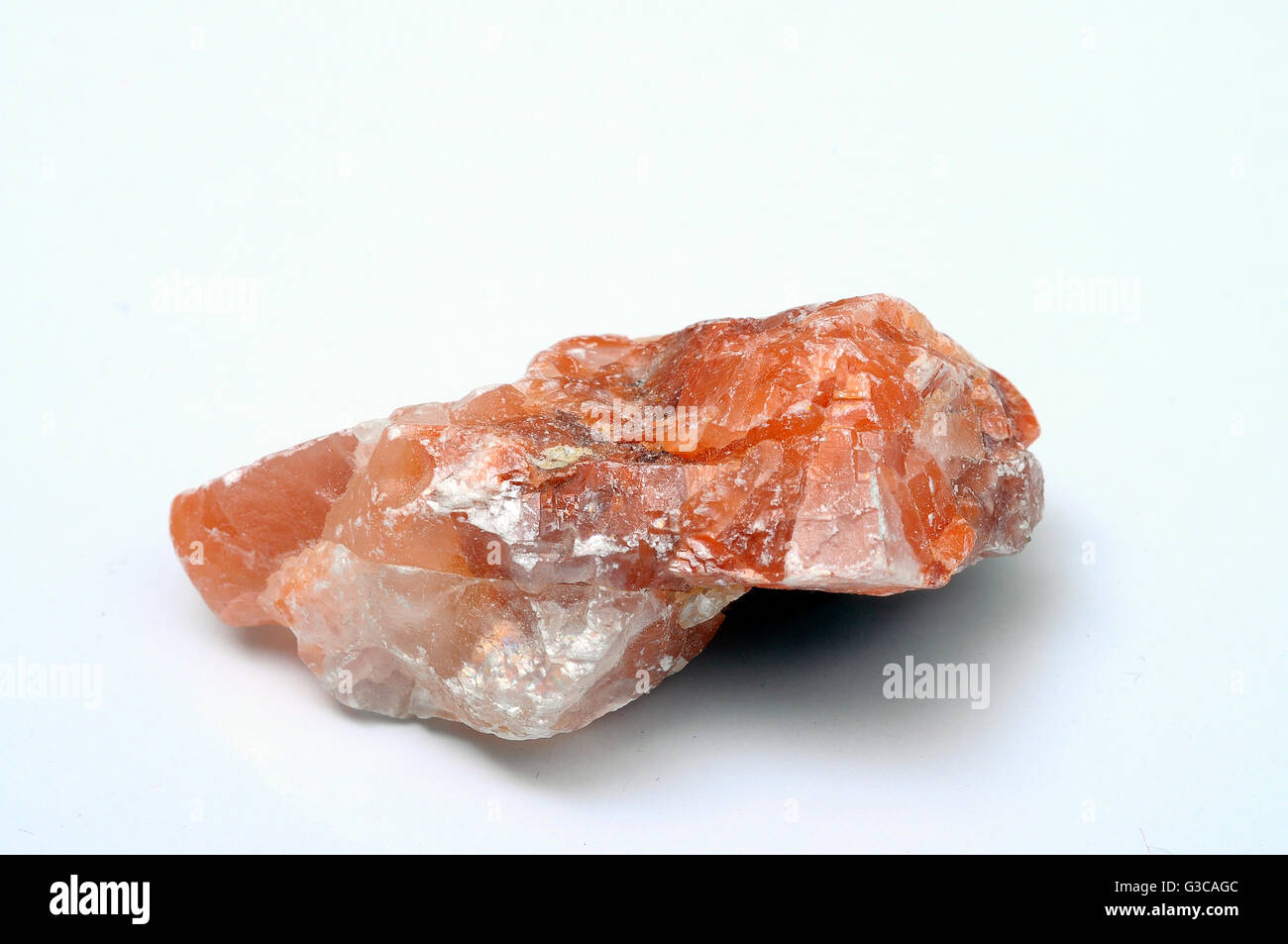 Close up of mineral : orange calcite crystal Stock Photo - Alamy