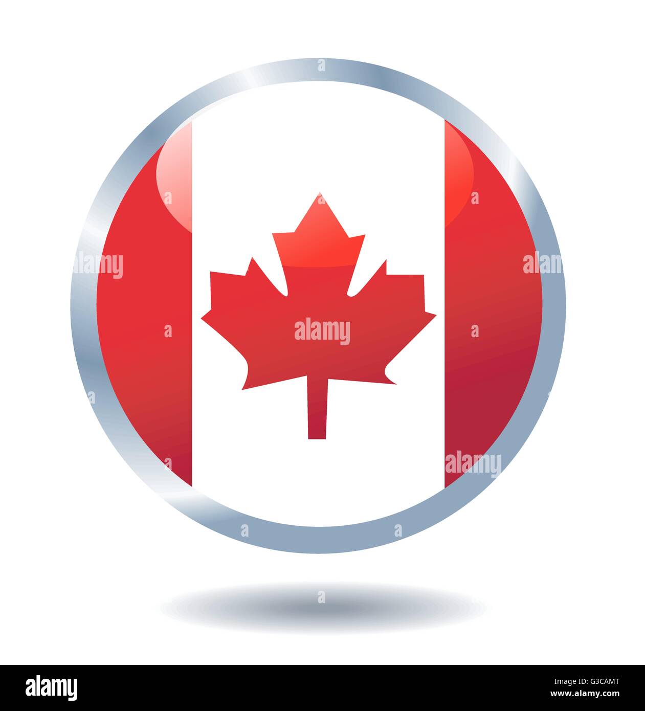 Canada flag glossy circle Cut Out Stock Images & Pictures - Alamy