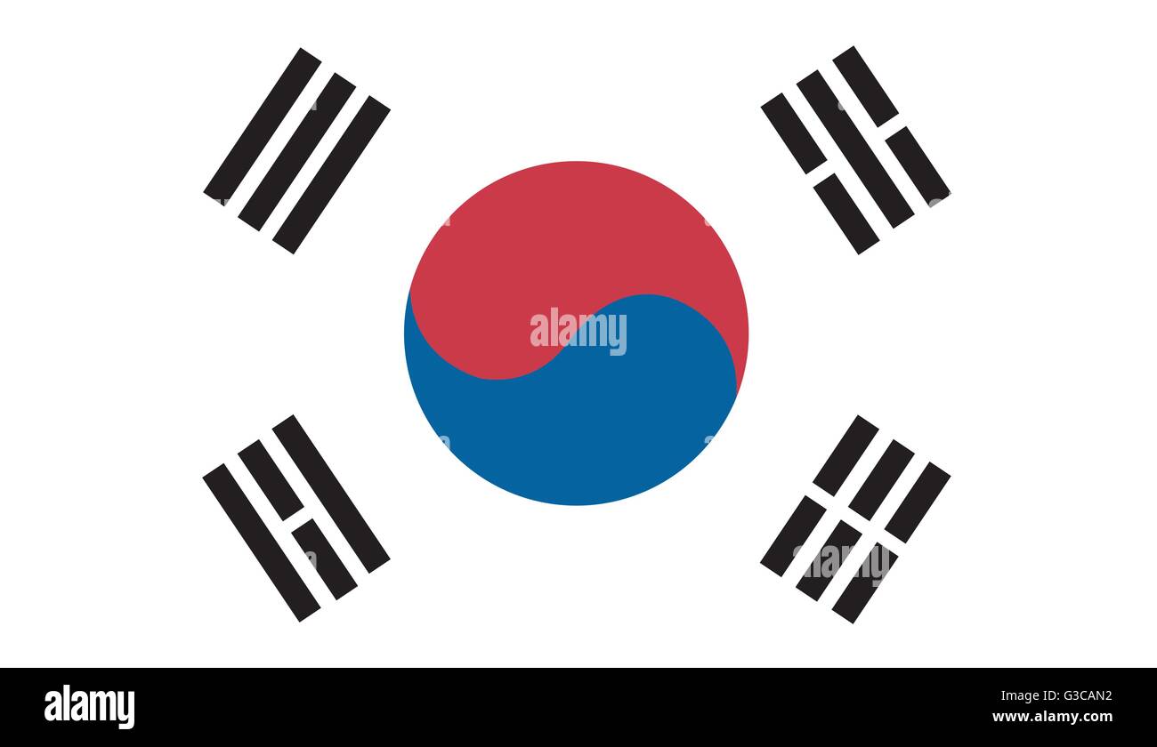 South Korea flag vector Stock Vector Image & Art - Alamy
