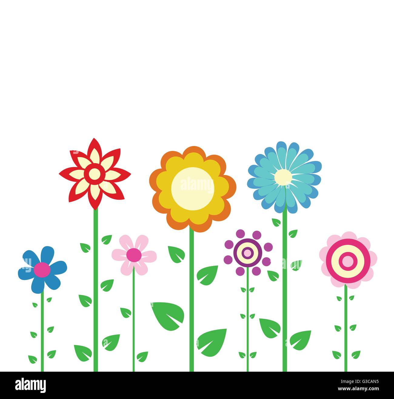 colorful spring flowers vector illustration Stock Vector Image & Art ...