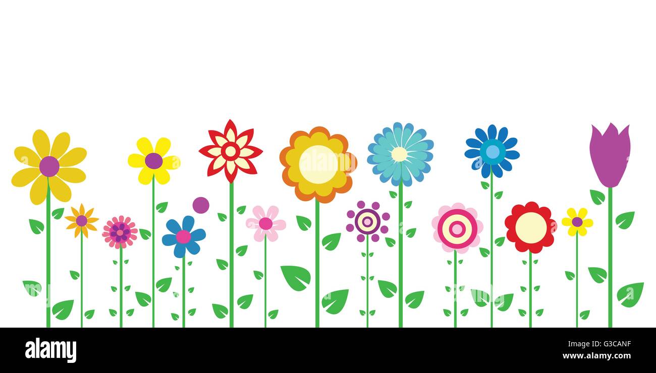 colorful spring flowers vector illustration Stock Vector Image & Art ...
