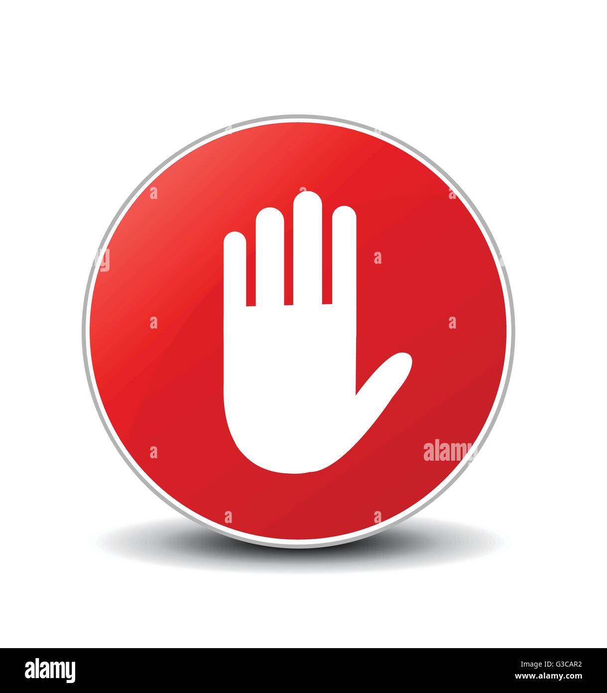 No entry hand sign on white background Stock Vector Image & Art - Alamy