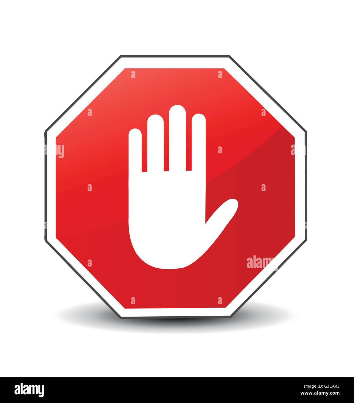 No entry hand sign on white background Stock Vector Image & Art - Alamy