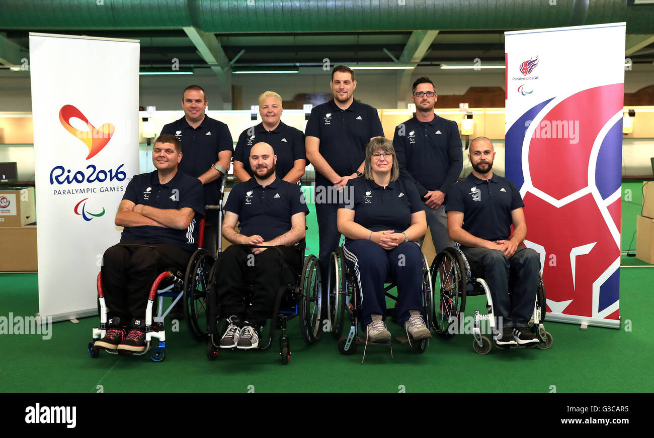 Team GB Paralympic Shooting team (back left to right) Stewart Nangle ...