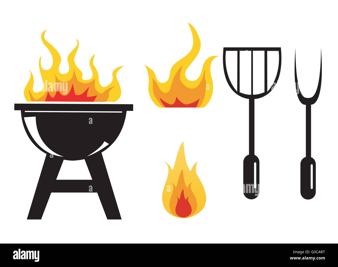 Vector black barbecue icon set Stock Vector Image & Art - Alamy