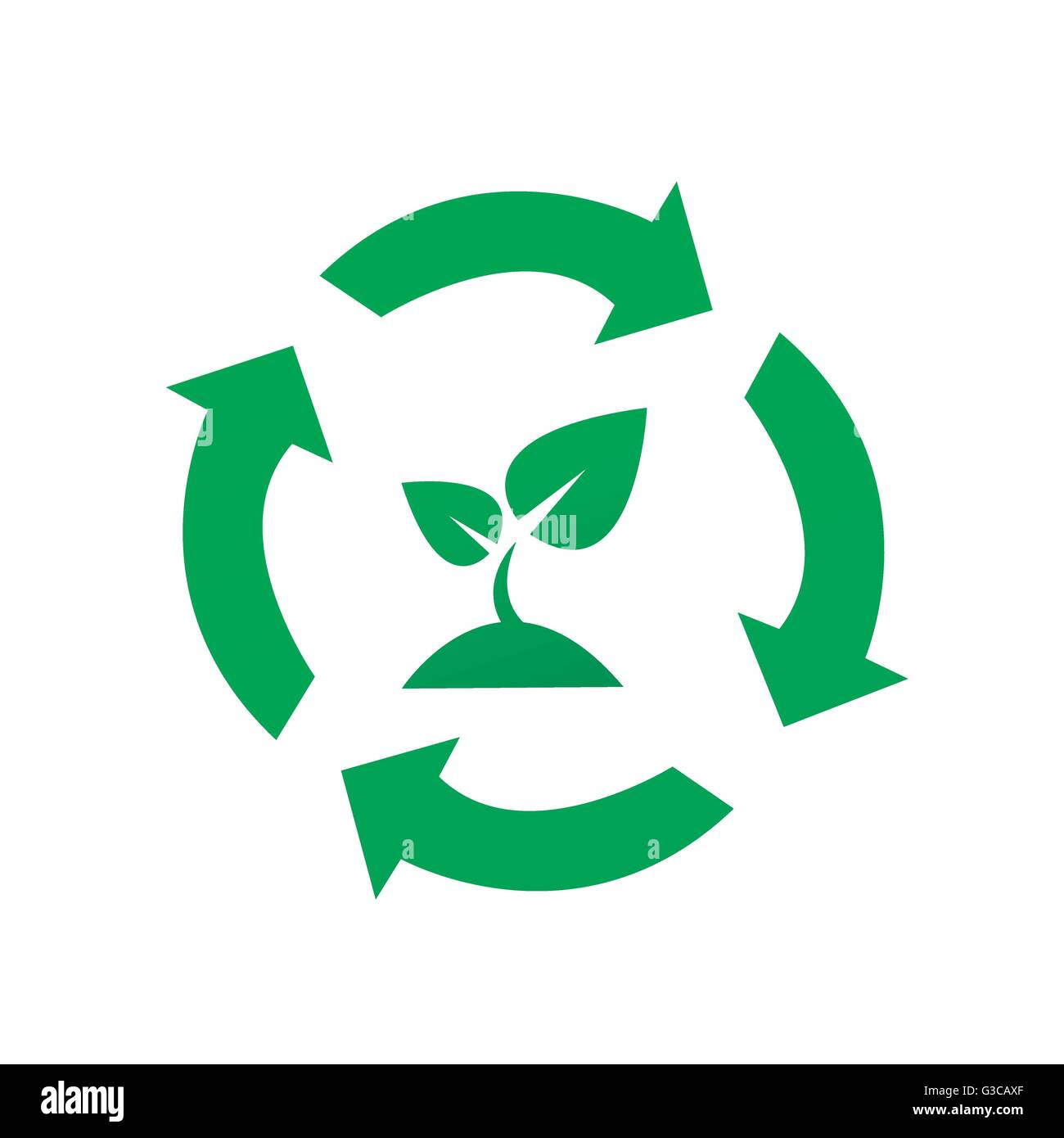 Vector recycle signs with green plant Stock Vector Image & Art - Alamy