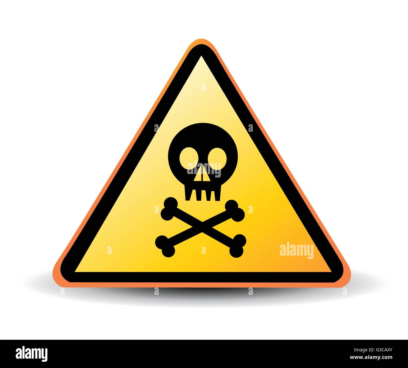Danger Toxic Skull Yellow Sign Stock Photos & Danger Toxic Skull Yellow ...